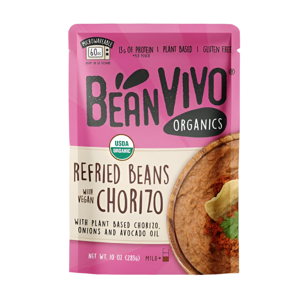 Bean Vivo Organic Bean Pouches "Refried Beans with Vegan Chorizo" – Two ...