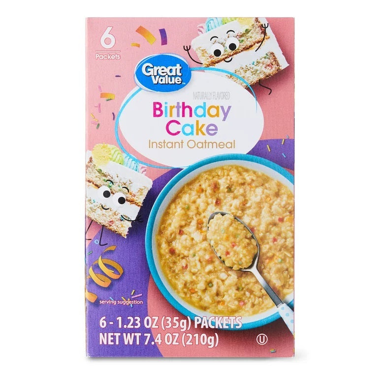 Great value Oatmeal"Birthday Cake"6ct/7.4oz – Two of All Bosses