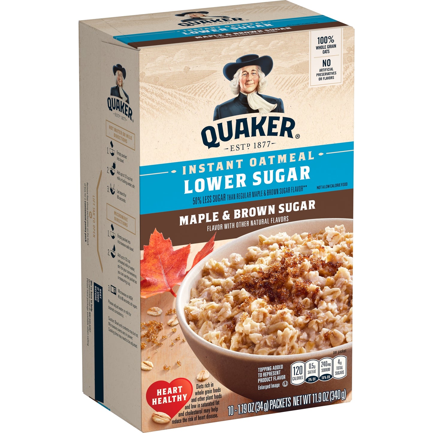 Quaker " Maple & Brown Sugar Low Sugar Oatmeal 8ct. / 9.5oz – Two of ...