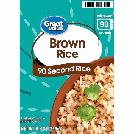 Great Value 90 Second Rice Microwave Pouches"Brown Rice" – Two of All ...